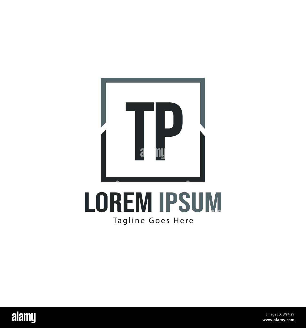 Initial TP logo template with modern frame. Minimalist TP letter logo ...
