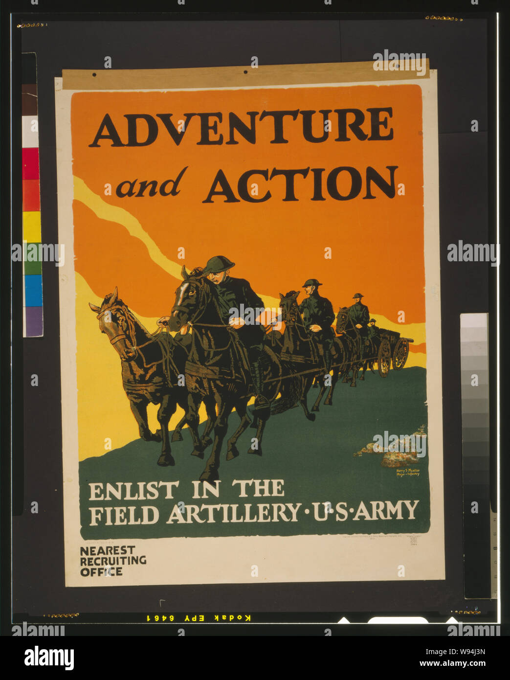 Adventure and action Abstract: U.S. Army recruiting poster showing a ...