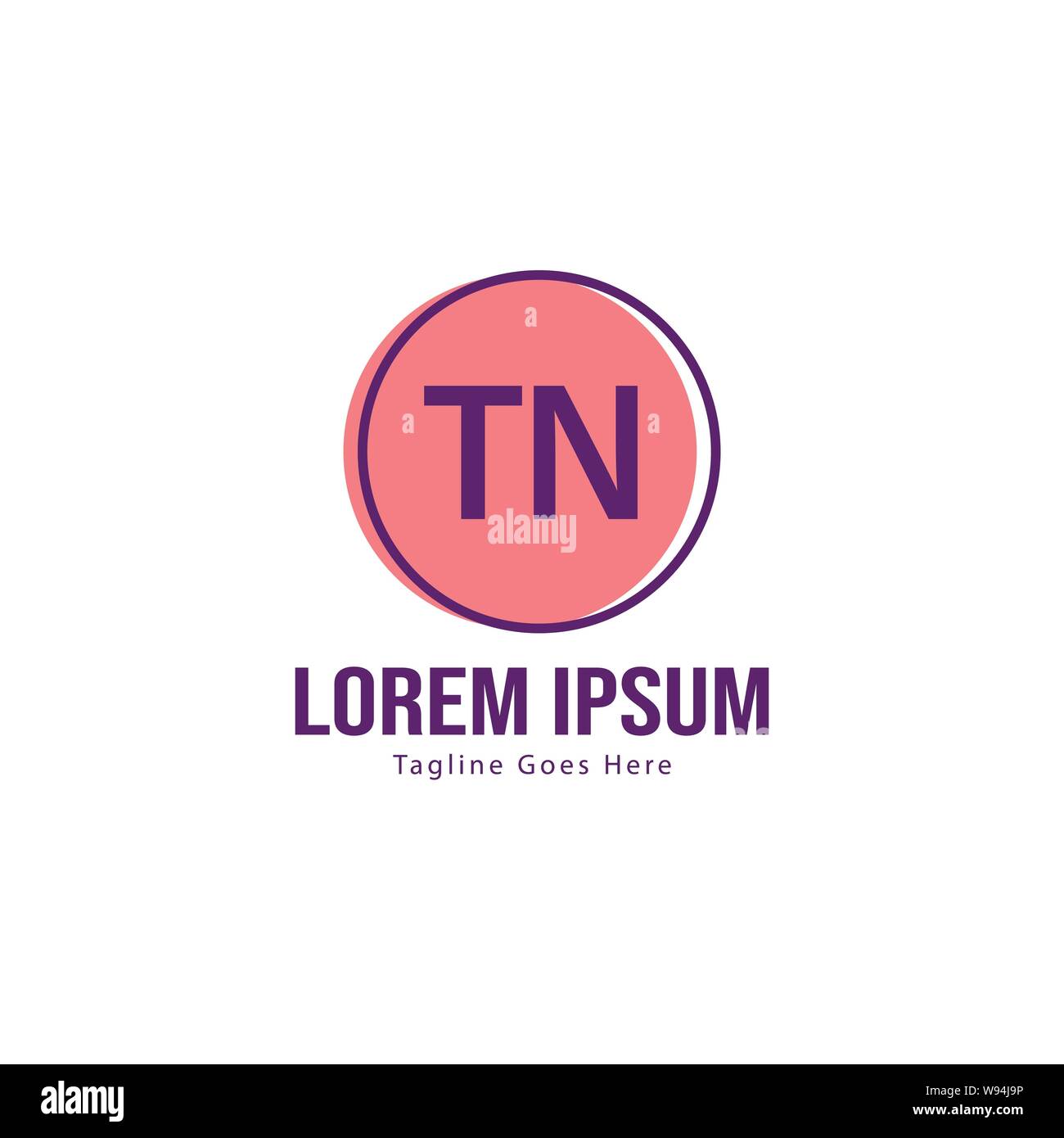 Initial TN logo template with modern frame. Minimalist TN letter logo ...
