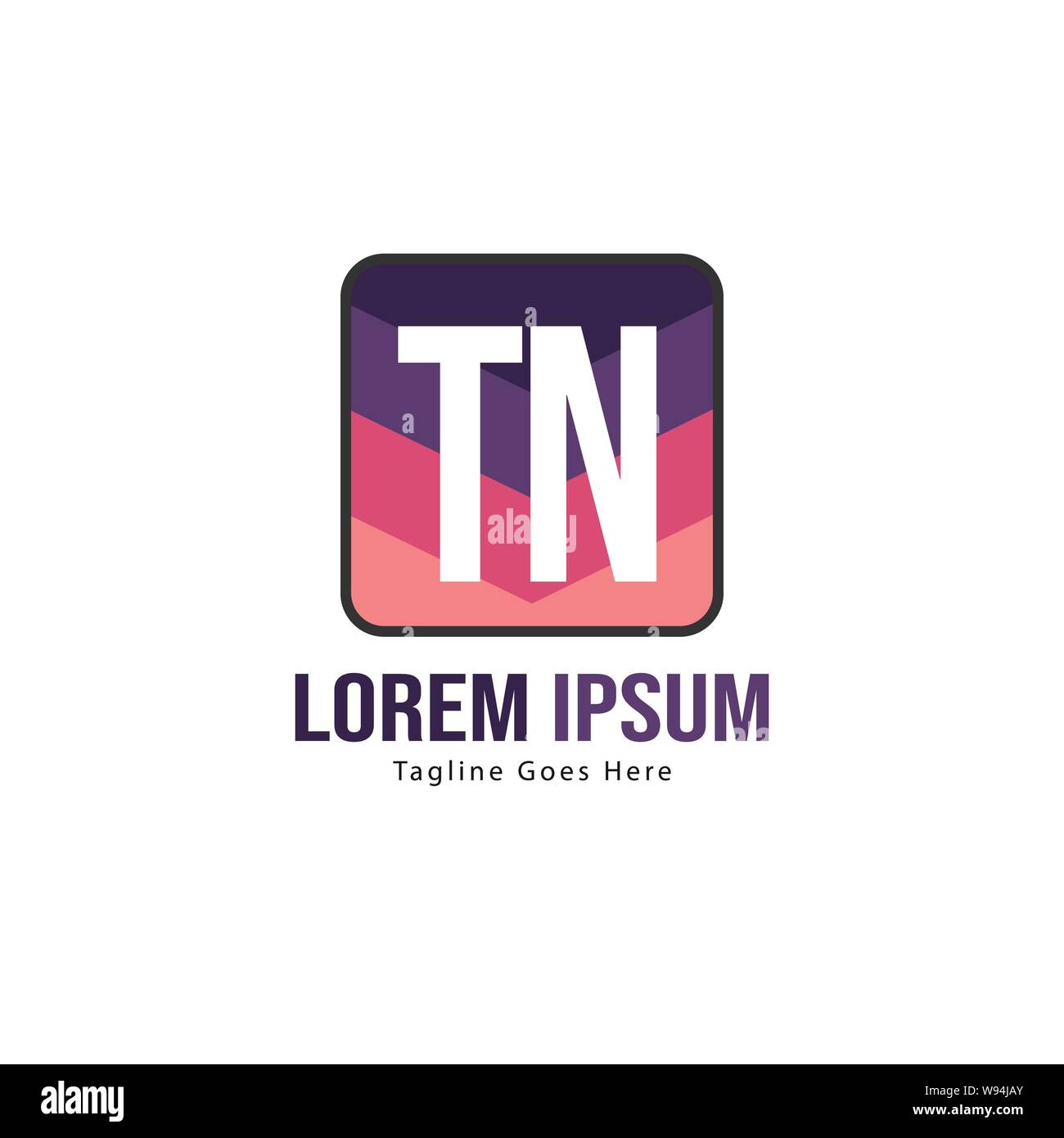 Initial TN logo template with modern frame. Minimalist TN letter logo ...