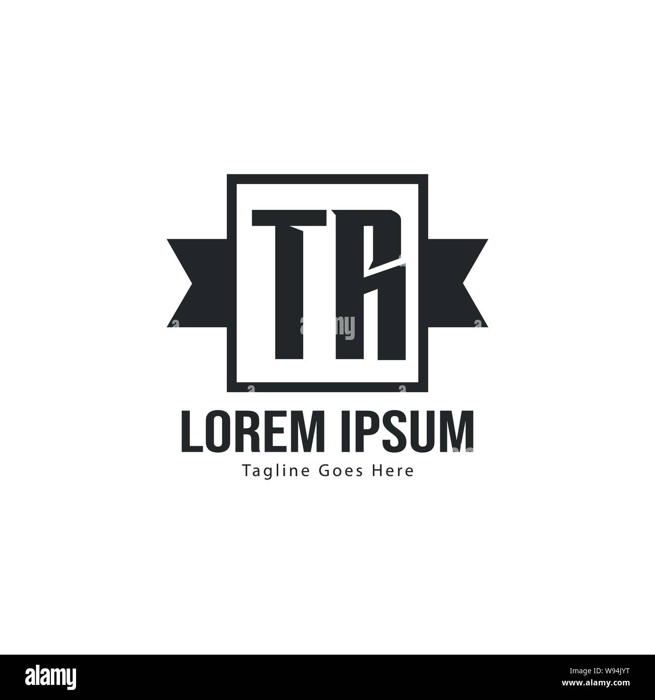 Initial TR logo template with modern frame. Minimalist TR letter logo ...