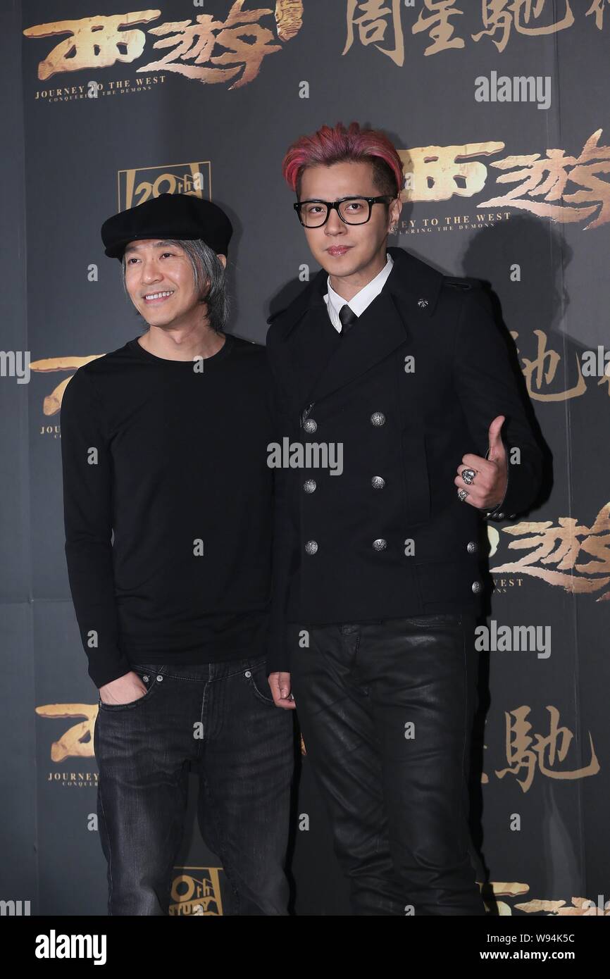 Hong Kong actor and director Stephen Chow, left, and Taiwanese singer ...