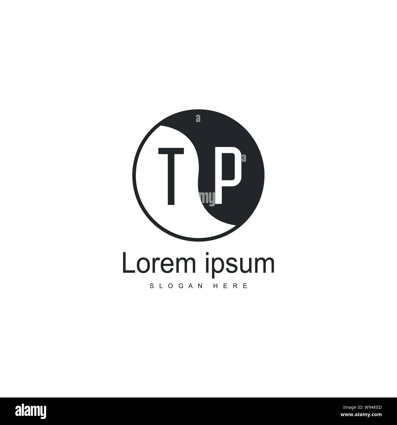 Initial TP logo template with modern frame. Minimalist TP letter logo ...