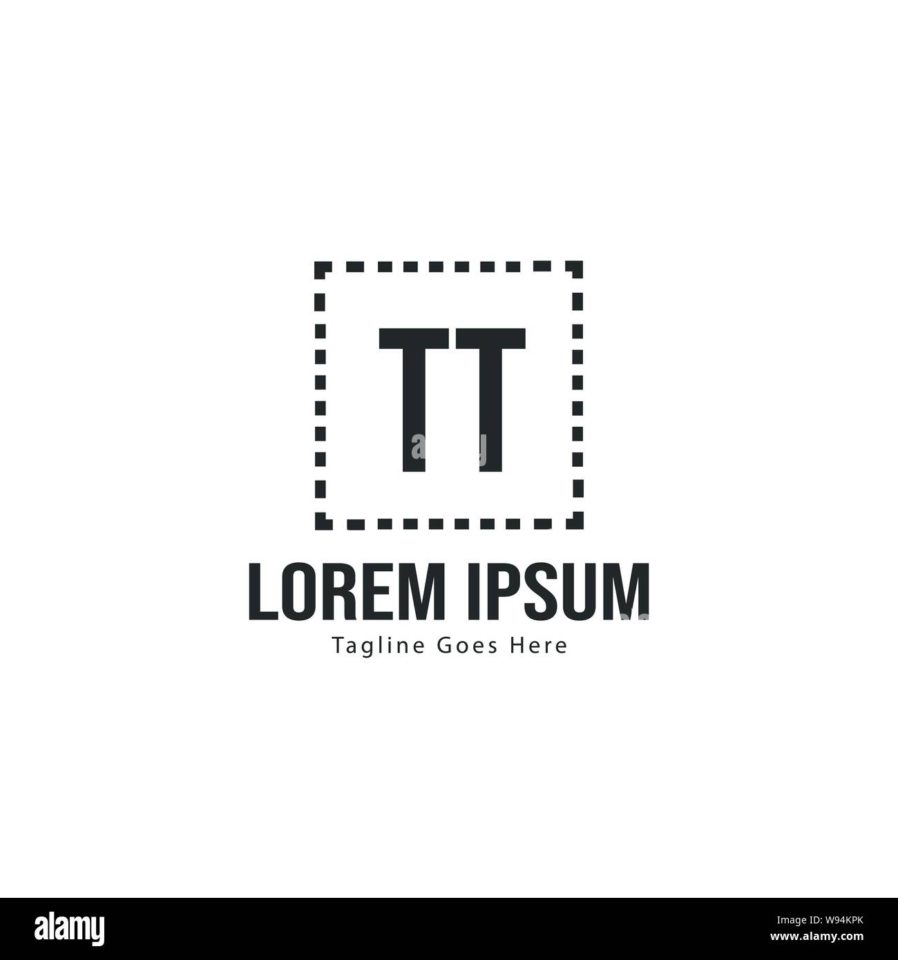 Initial TT logo template with modern frame. Minimalist TT letter logo ...
