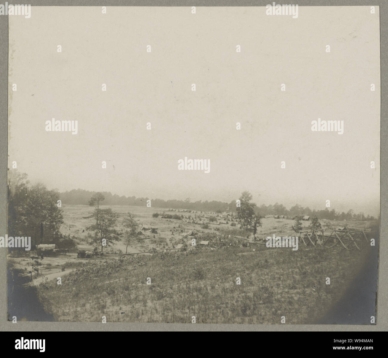 Aerial view of a camp in the distance Stock Photo - Alamy