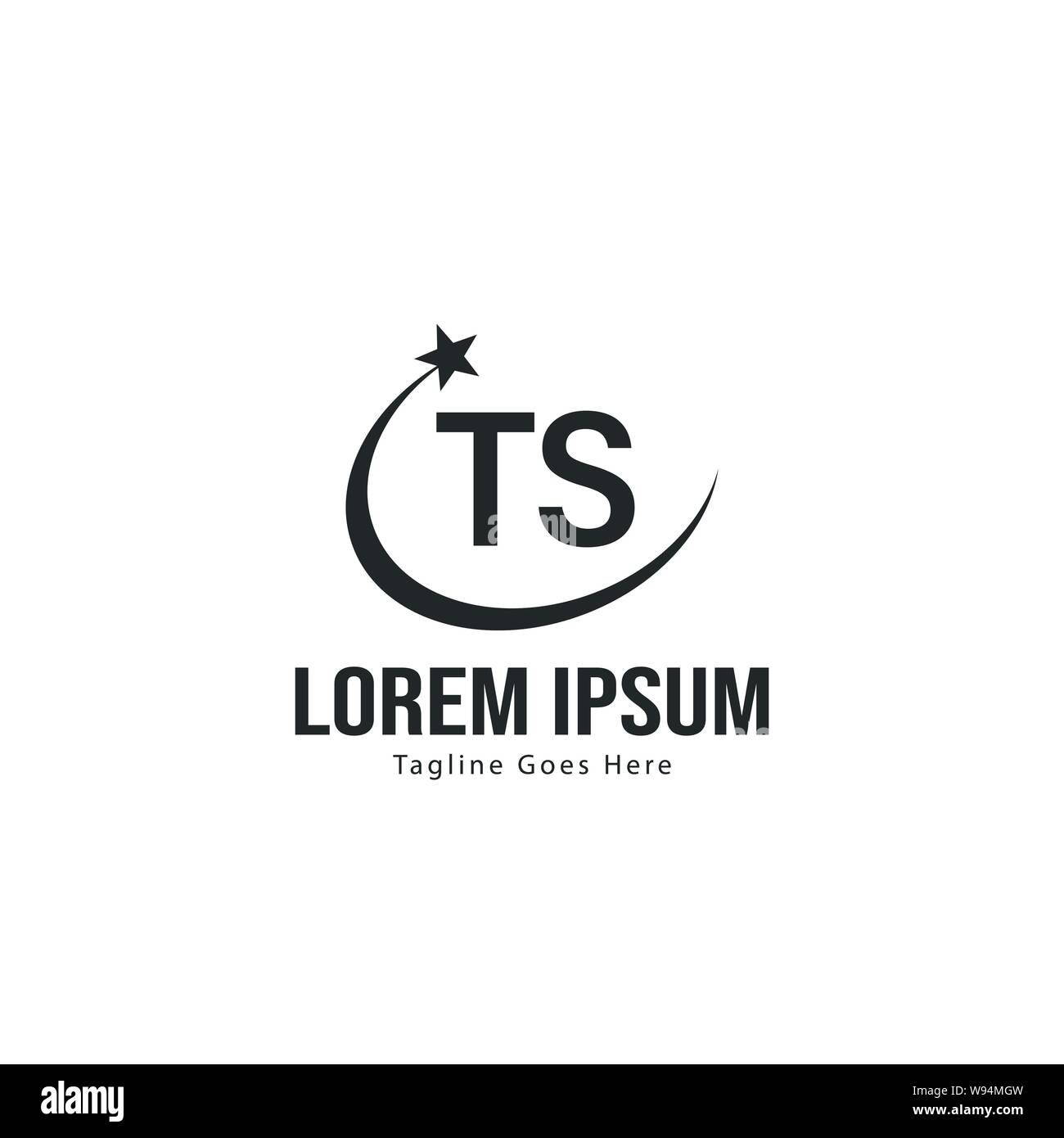 Initial TS logo template with modern frame. Minimalist TS letter logo ...
