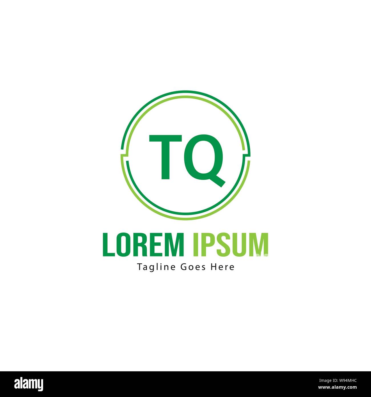 Initial TQ logo template with modern frame. Minimalist TQ letter logo ...