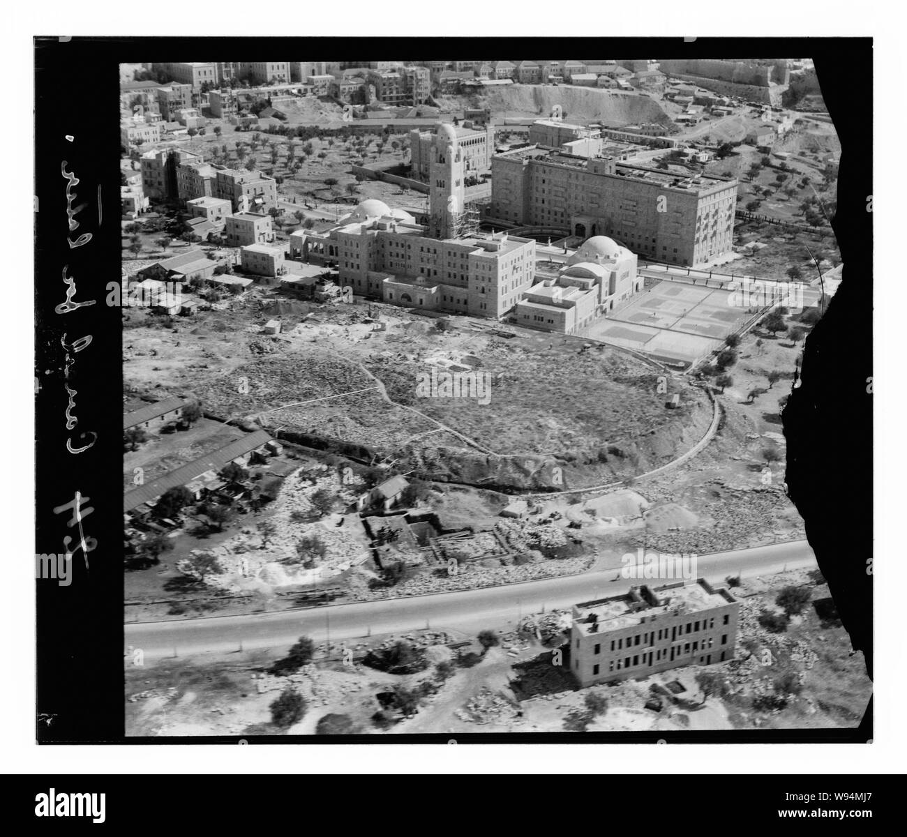 Aerial rooftop view modern residential Black and White Stock Photos ...