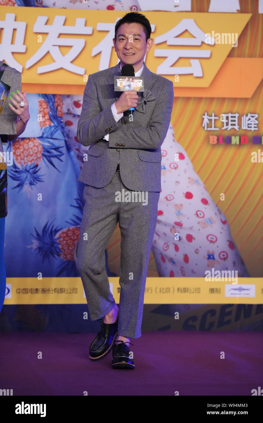 Hong Kong actor Andy Lau poses during a press conference for the new ...