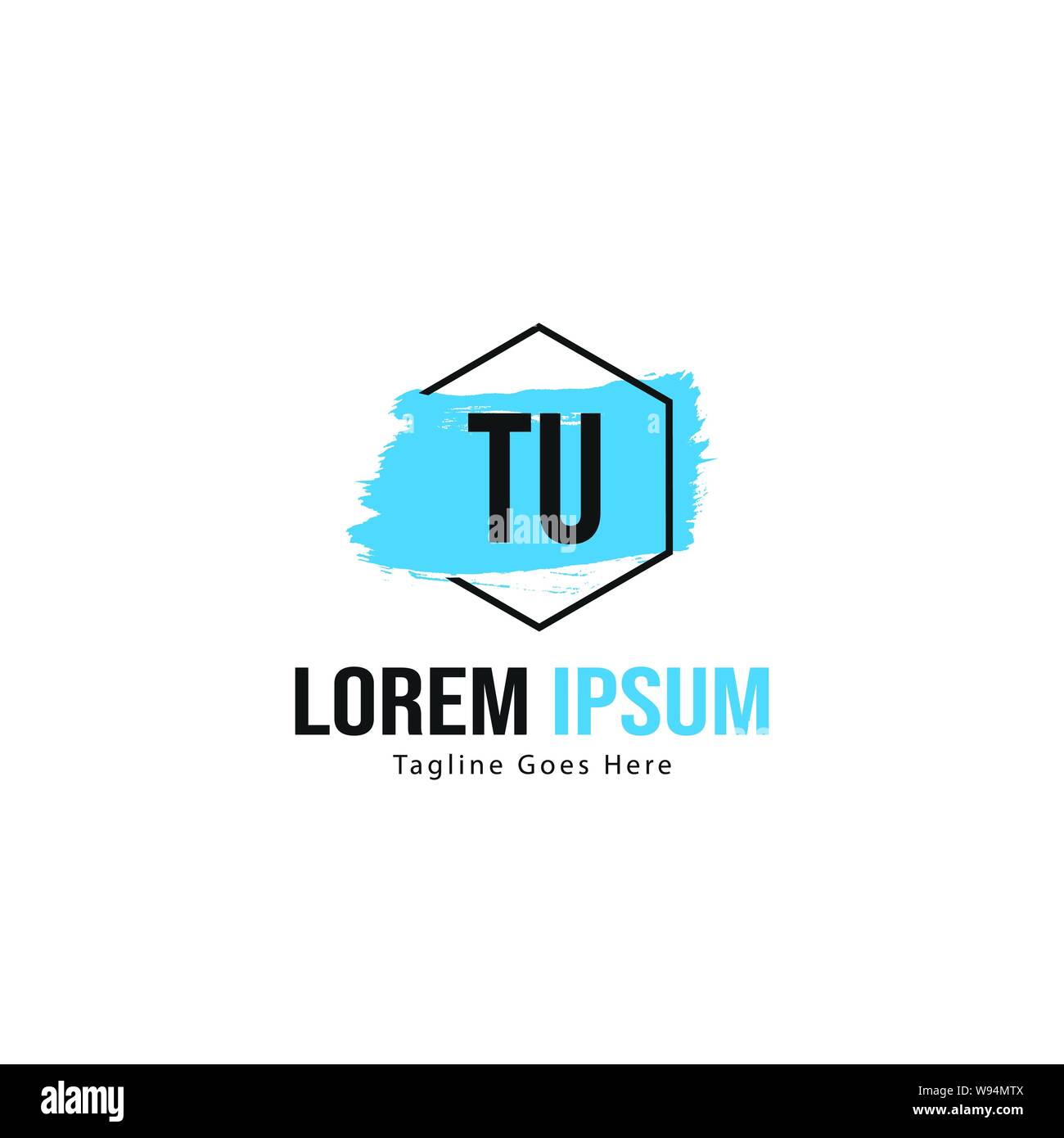 Initial TU logo template with modern frame. Minimalist TU letter logo ...