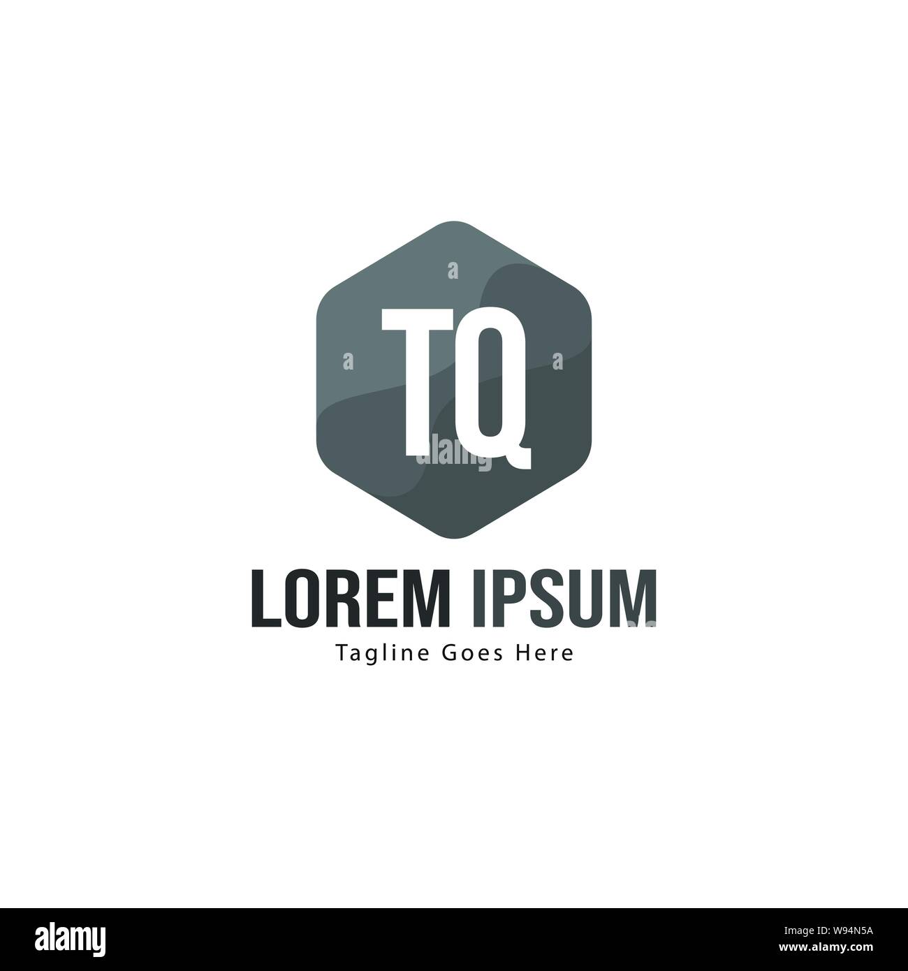 Initial TQ logo template with modern frame. Minimalist TQ letter logo ...