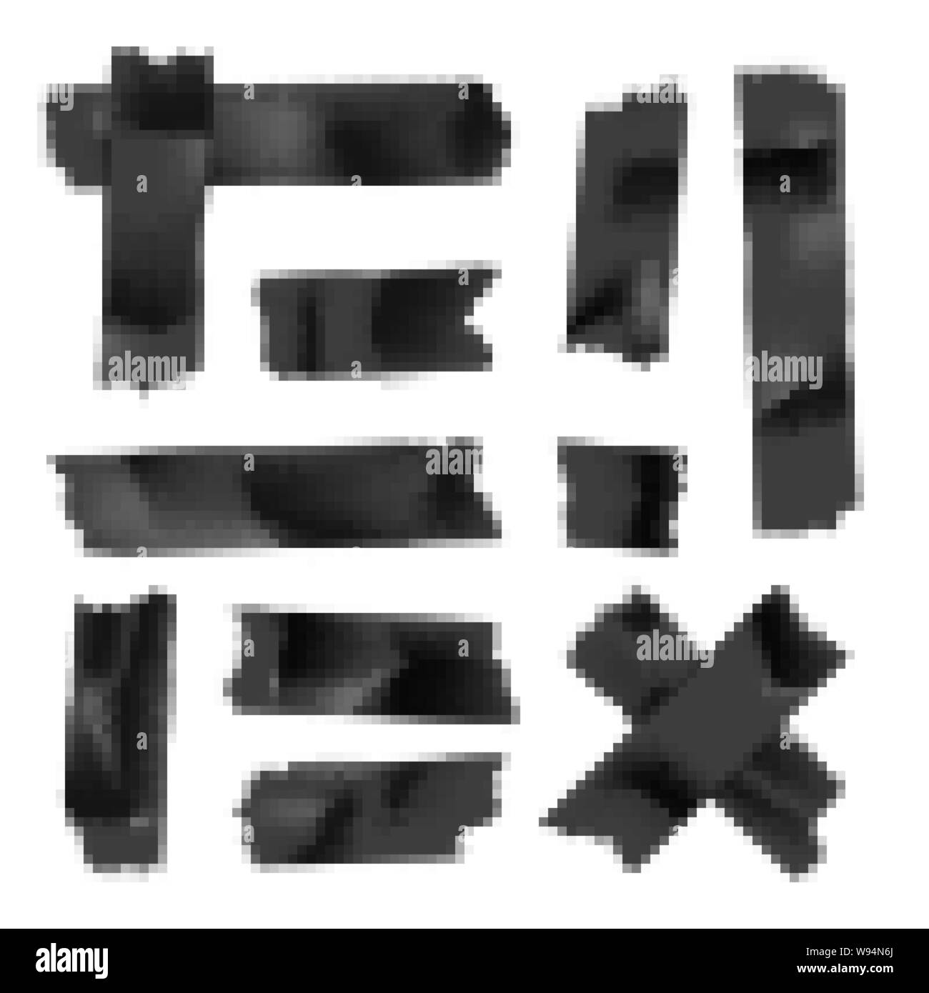 Adhesive tape set. Sticky paper strip isolated on white background ...