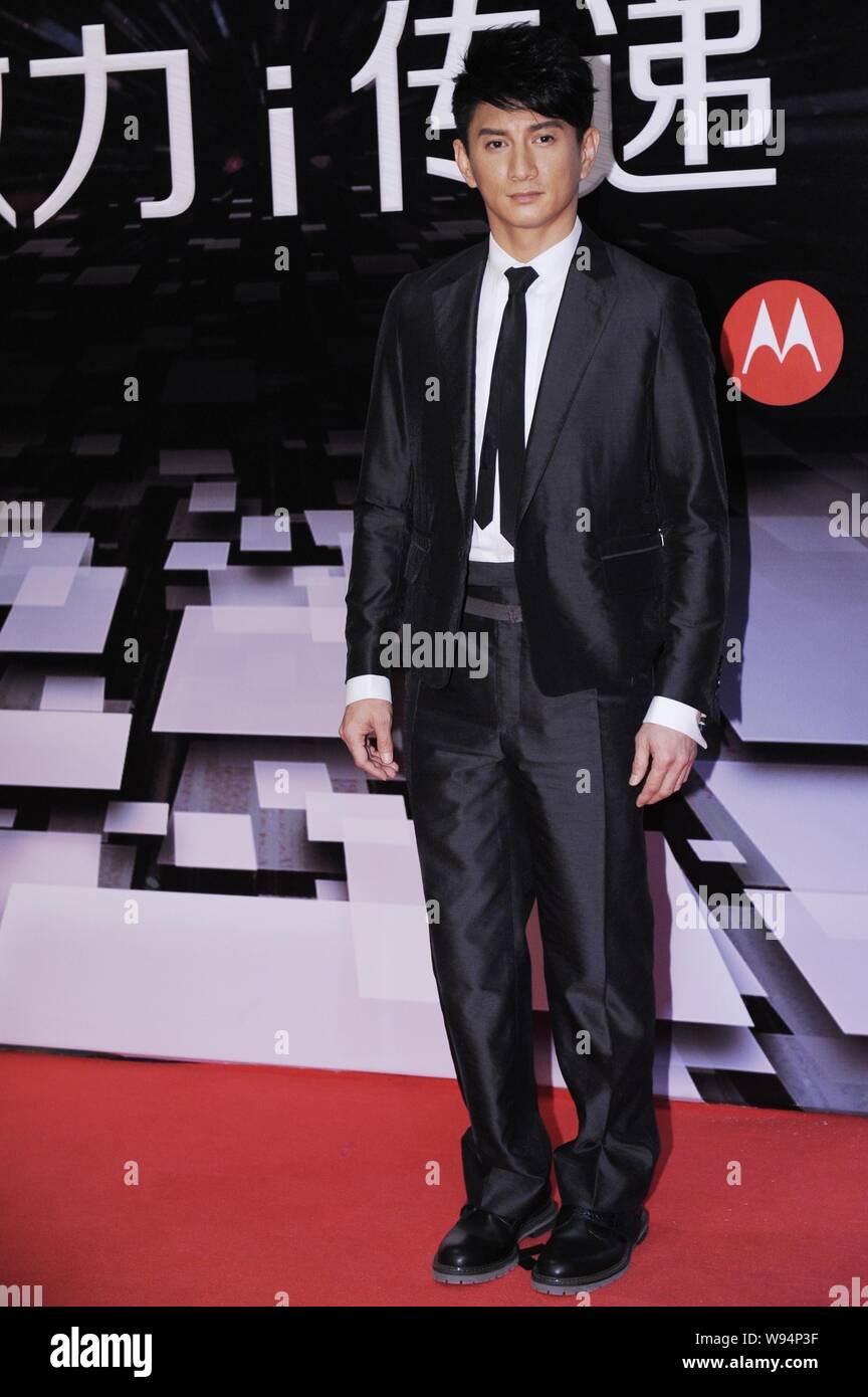 Taiwanese actor and singer Nicholas Wu poses at the red carpet as he arrives at the 2012 Sina ...