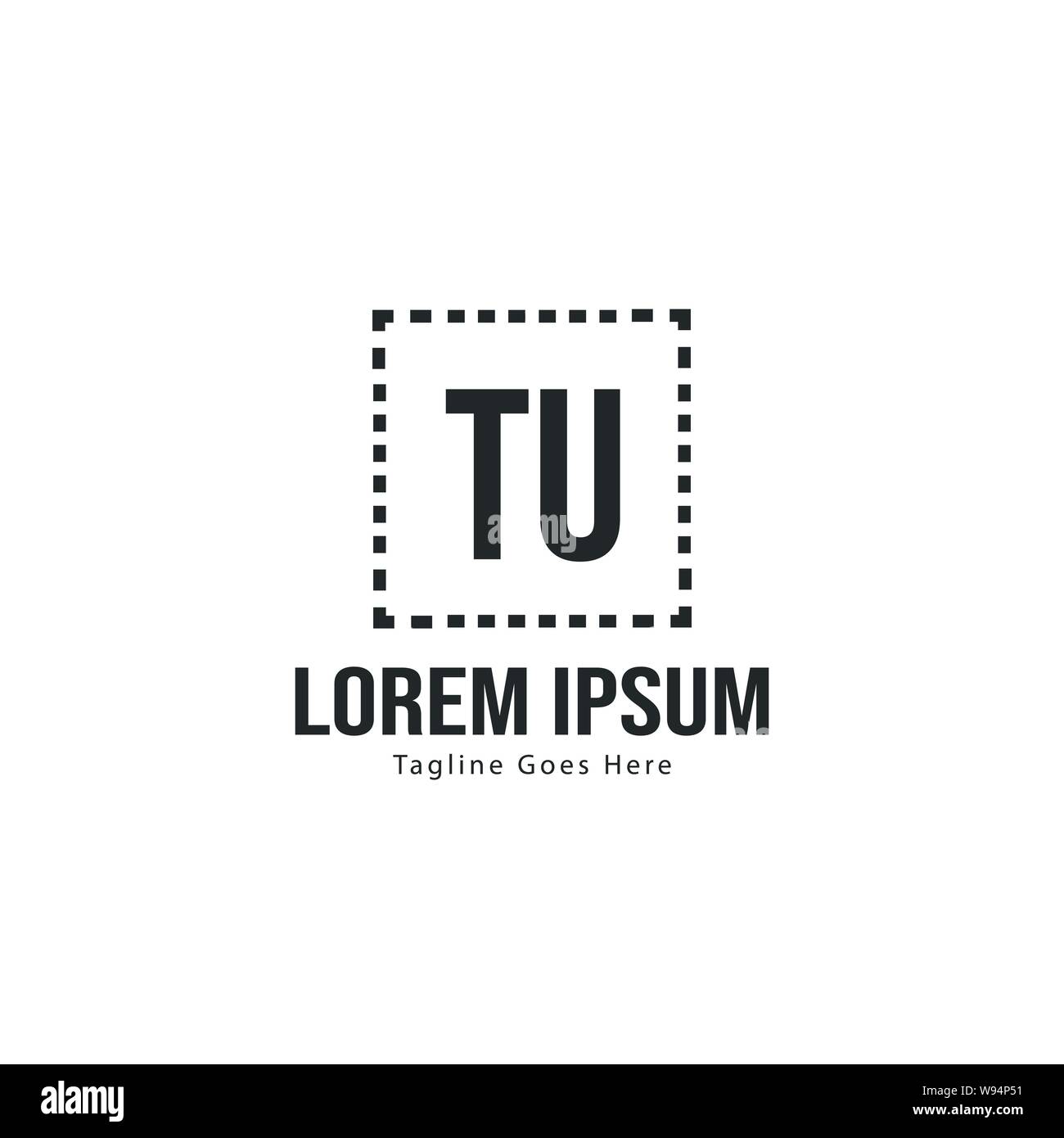 Initial TU logo template with modern frame. Minimalist TU letter logo ...