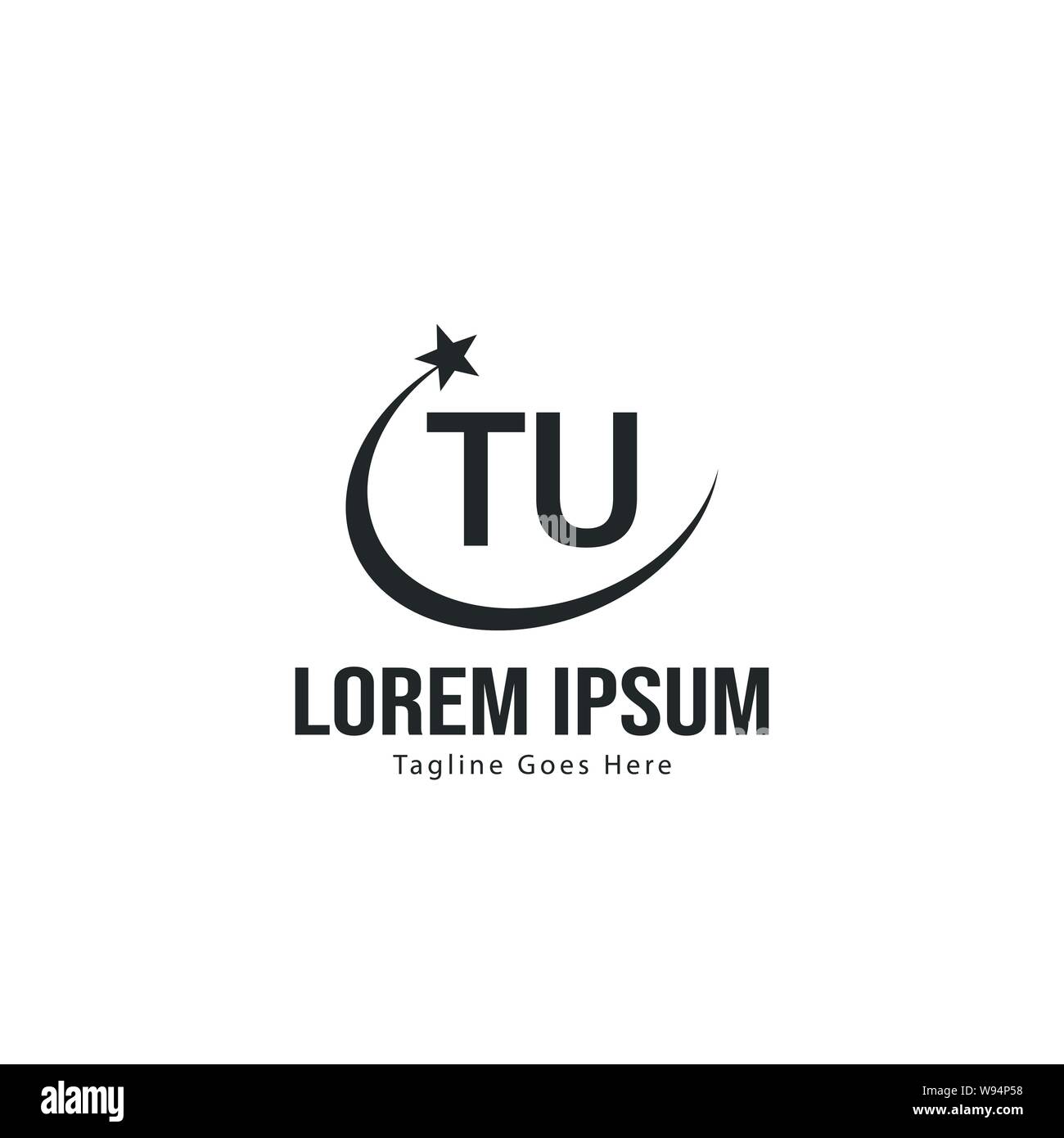 Initial TU logo template with modern frame. Minimalist TU letter logo ...