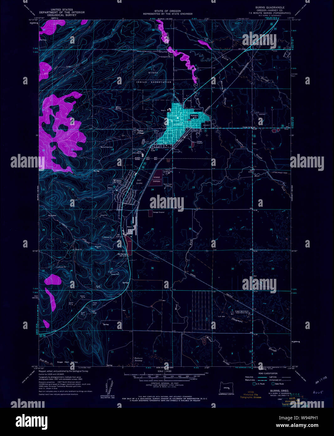 Map of burns oregon hi-res stock photography and images - Alamy