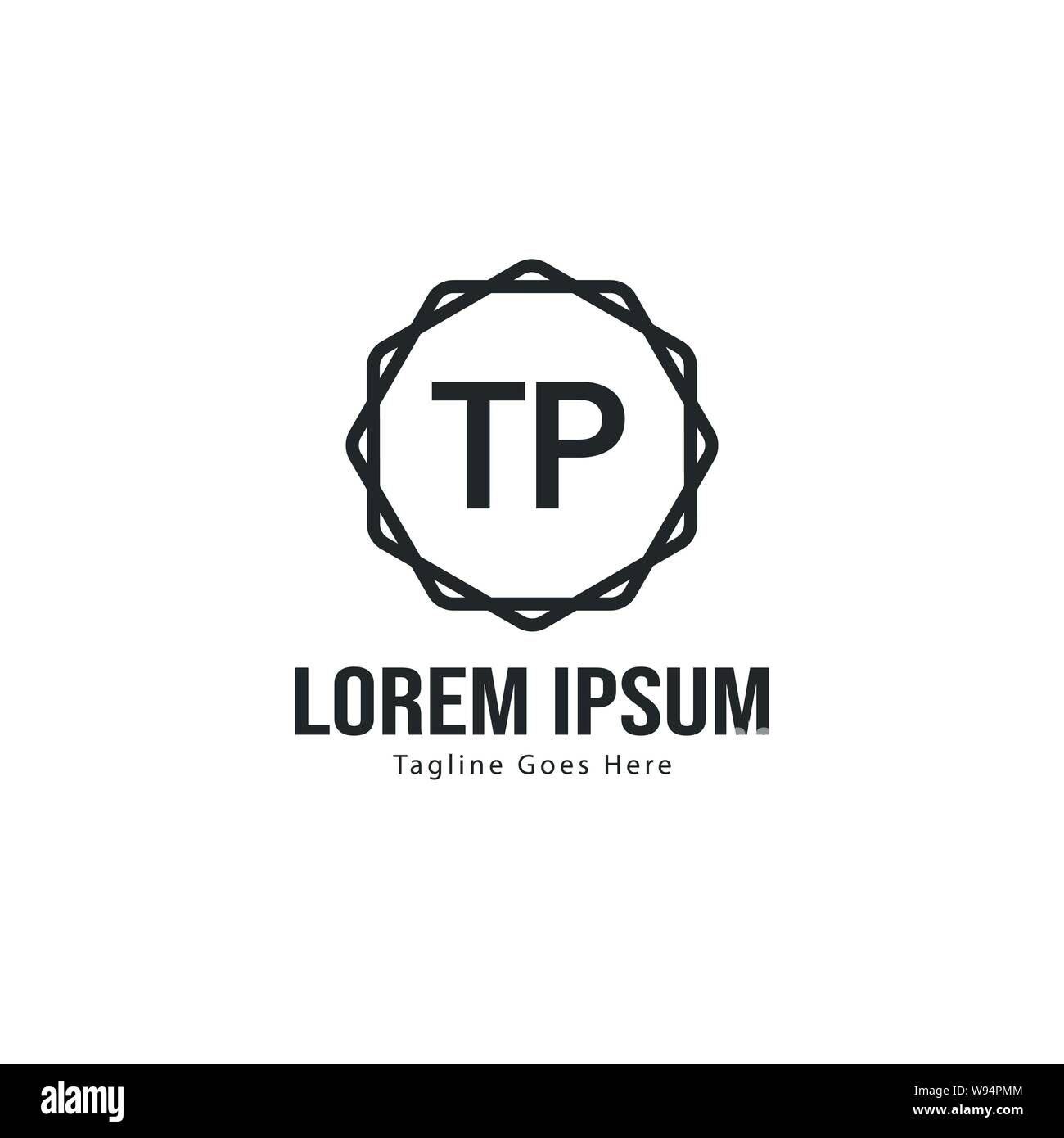 Initial TP logo template with modern frame. Minimalist TP letter logo ...