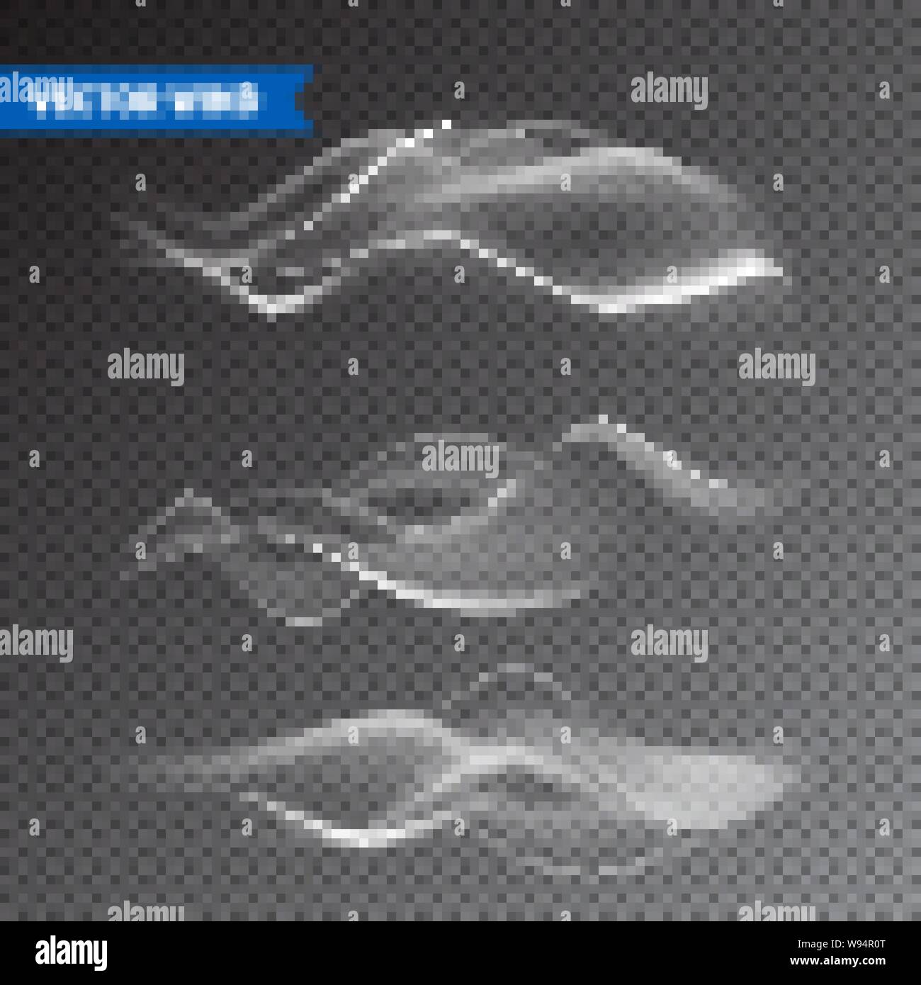 Realistic Wind Set on Transparent Background. Vector Vapor in Air ...