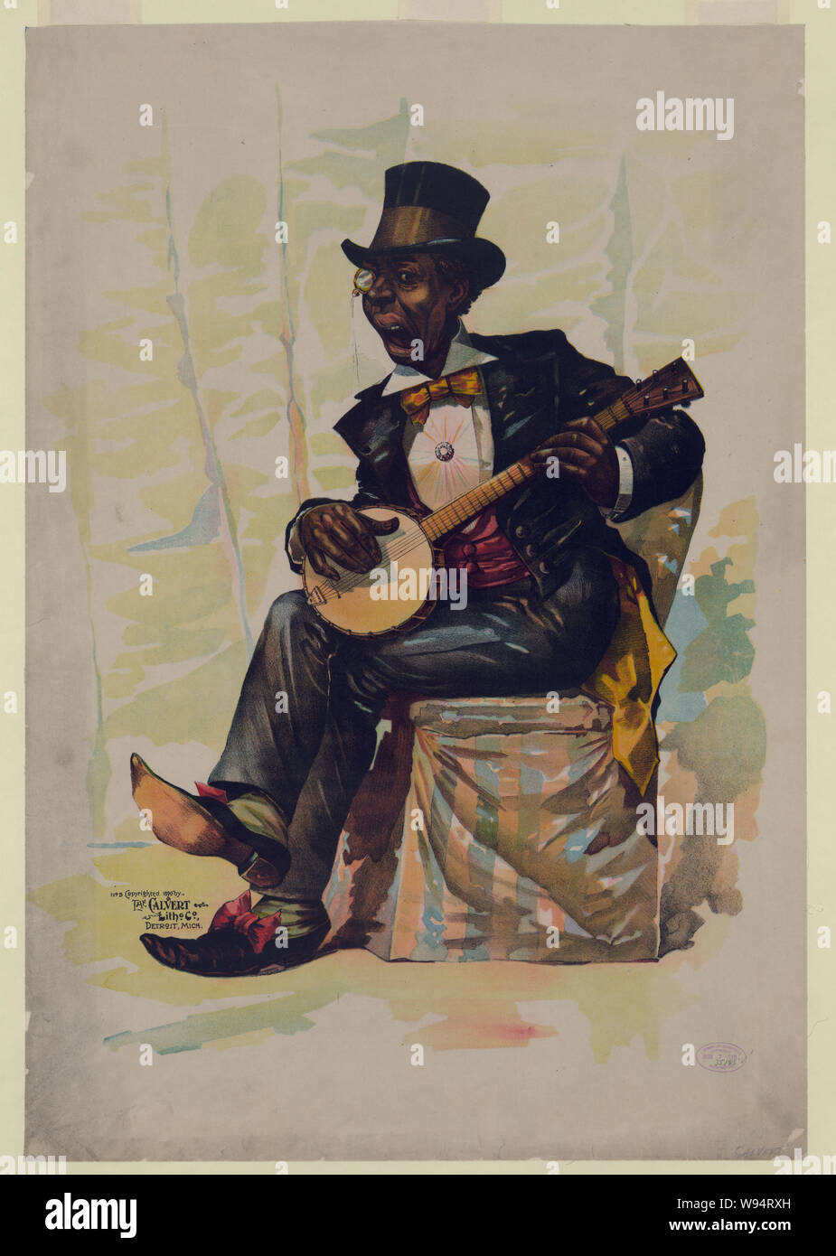 African American banjo player Stock Photo - Alamy