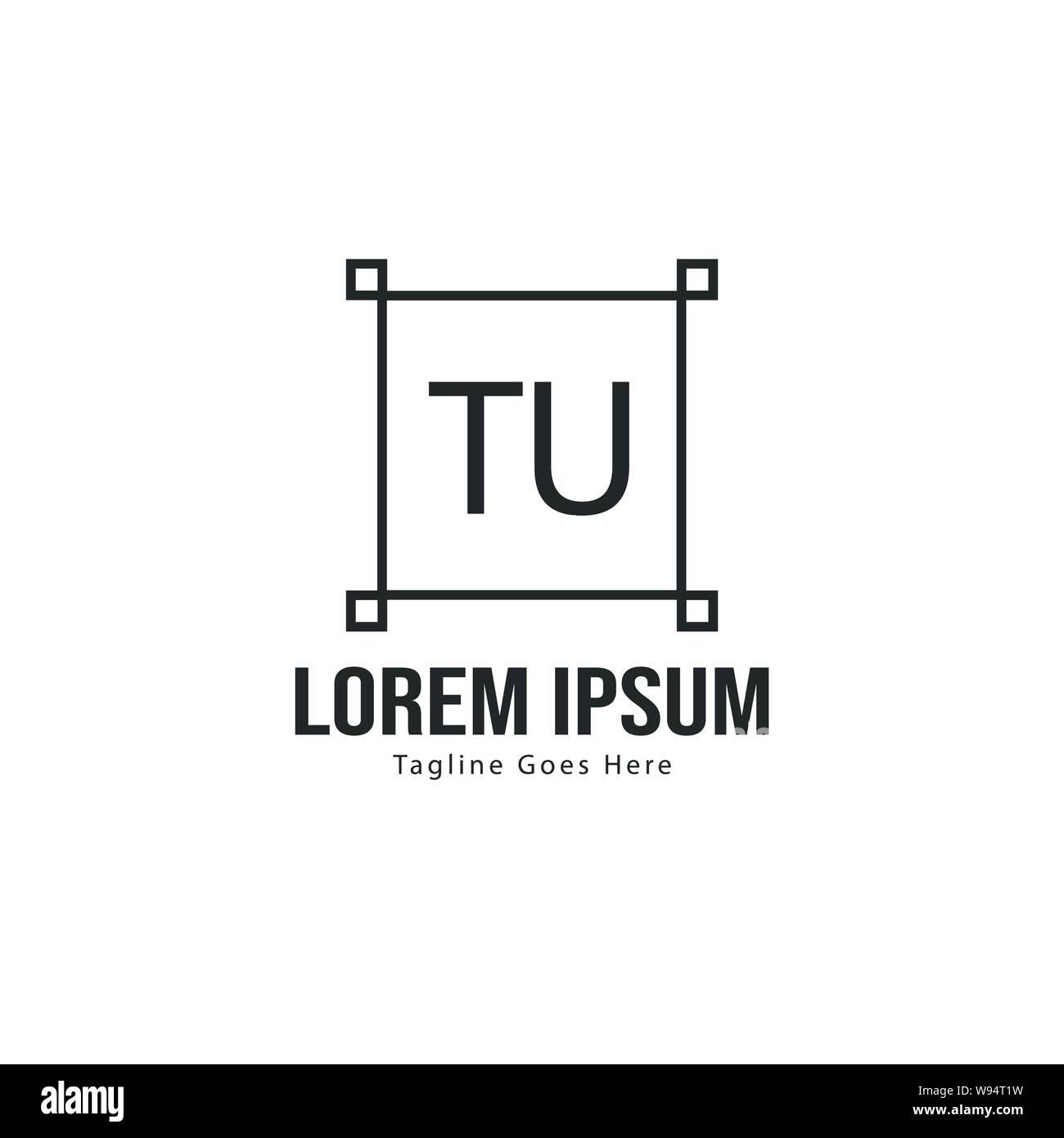 Initial TU logo template with modern frame. Minimalist TU letter logo ...