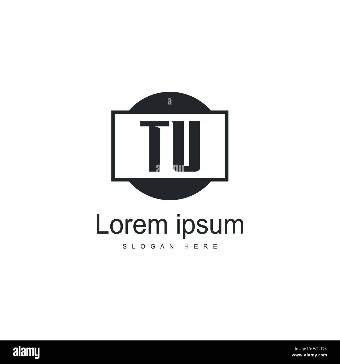 Initial TU logo template with modern frame. Minimalist TU letter logo ...