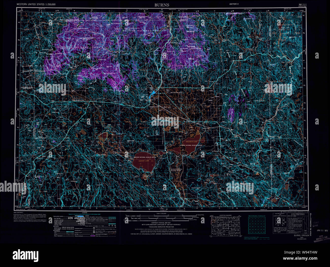 Map of burns oregon hi-res stock photography and images - Alamy