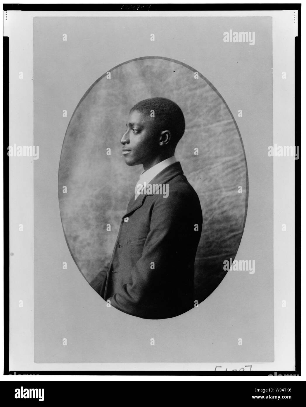 African American man, half-length portrait, left profile Stock Photo ...