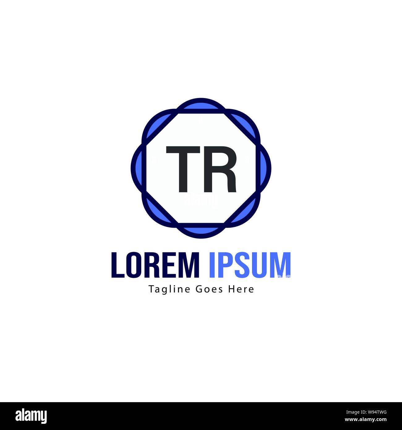 Initial TR logo template with modern frame. Minimalist TR letter logo vector illustration design ...