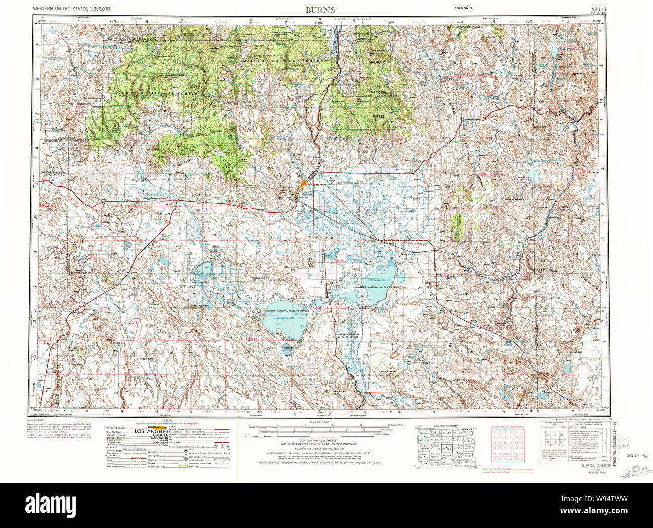 Map of burns hi-res stock photography and images - Alamy