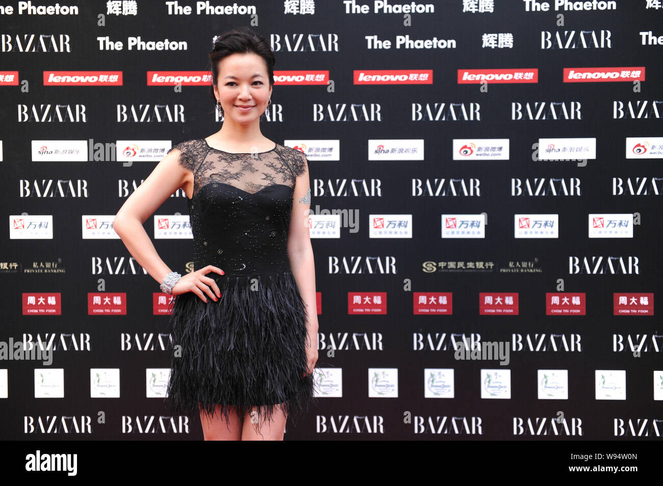 Taiwanese singer, actress and TV hostess Aya poses on the red carpet as ...