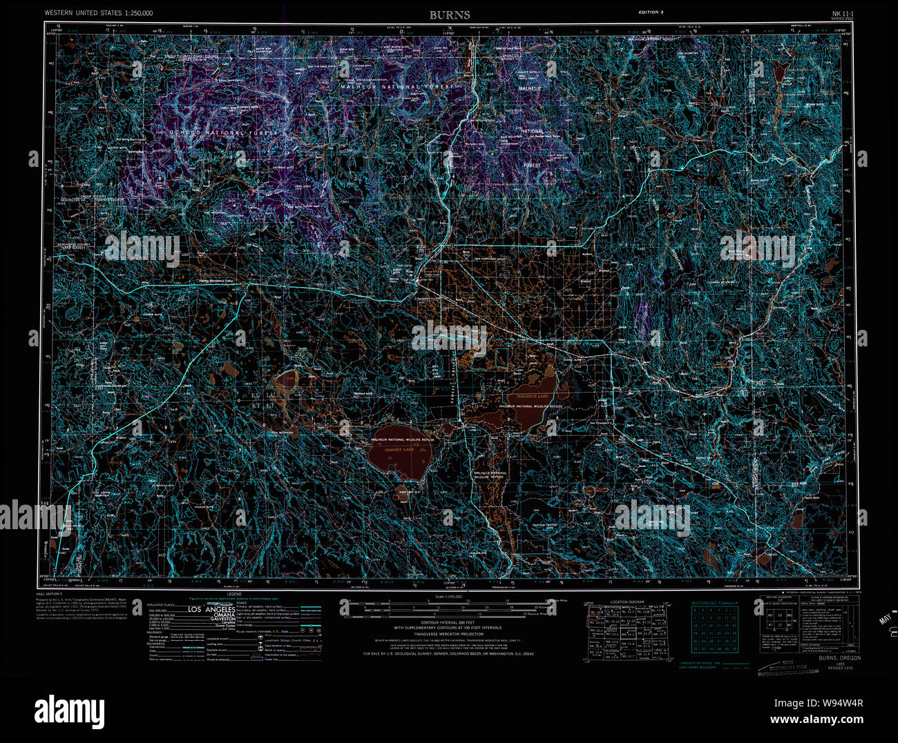 Map of burns oregon hi-res stock photography and images - Alamy