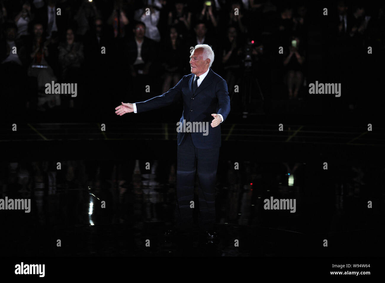 Fashion designer Giorgio Armani poses during the Giorgio Armani One ...