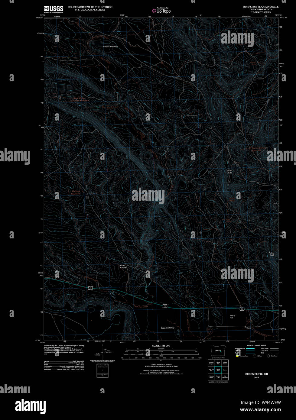Map of burns oregon hi-res stock photography and images - Alamy