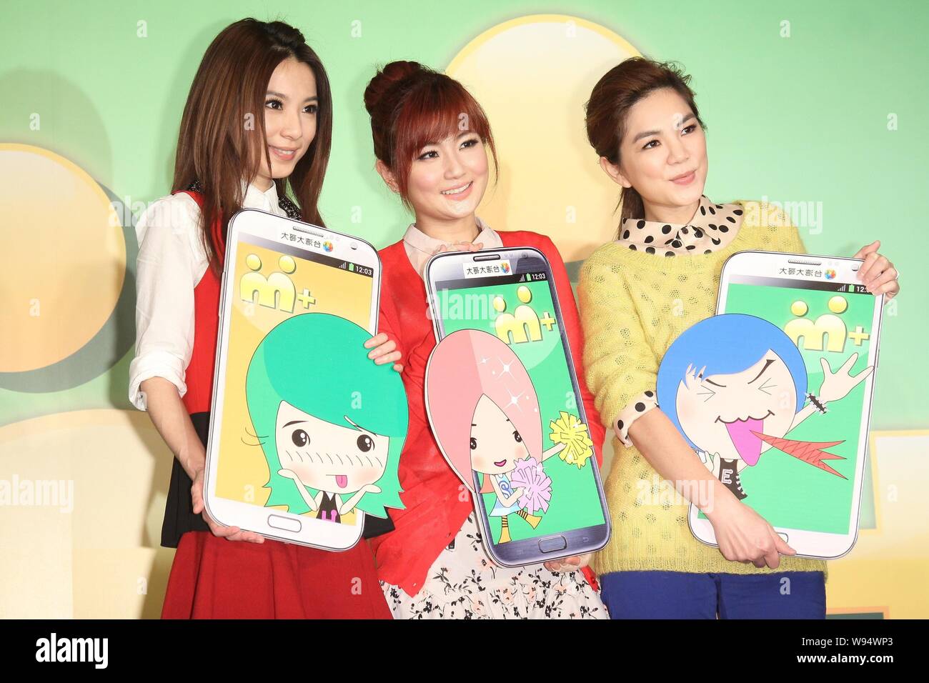 (From left) Hebe Tien, Selina Jen and Ella Chen of Taiwanese girl pop ...