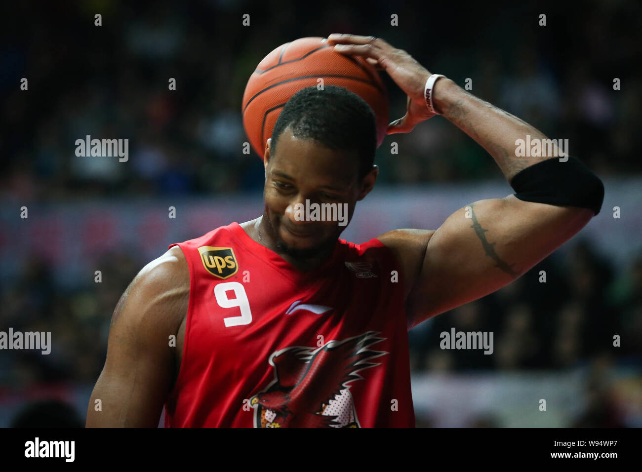 Tracy McGrady of the Qingdao Eagles reacts in the 4th round match ...