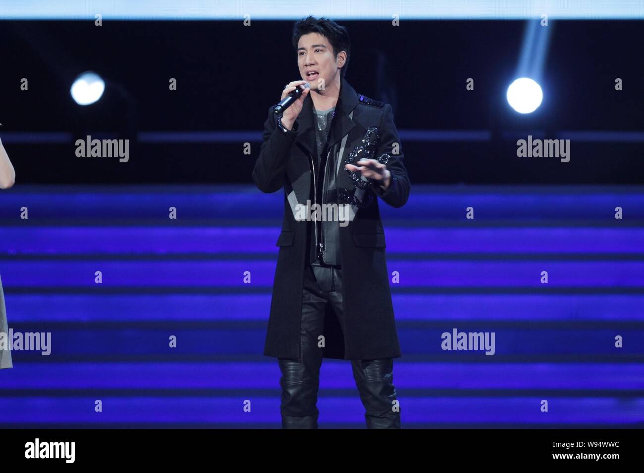 Taiwanese singer Leehom Wang performs during the Chinese Music Chart ...