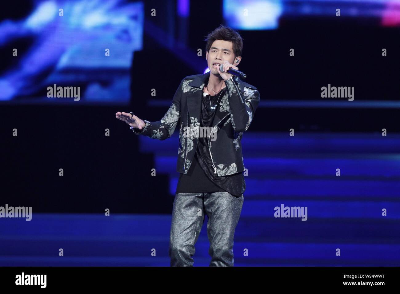 Taiwanese singer Jay Chou performs during the Chinese Music Chart ...
