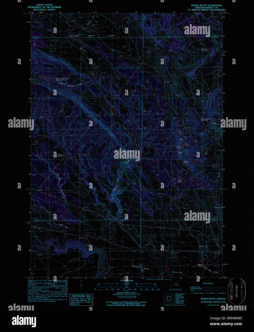 Map of burns oregon hi-res stock photography and images - Alamy