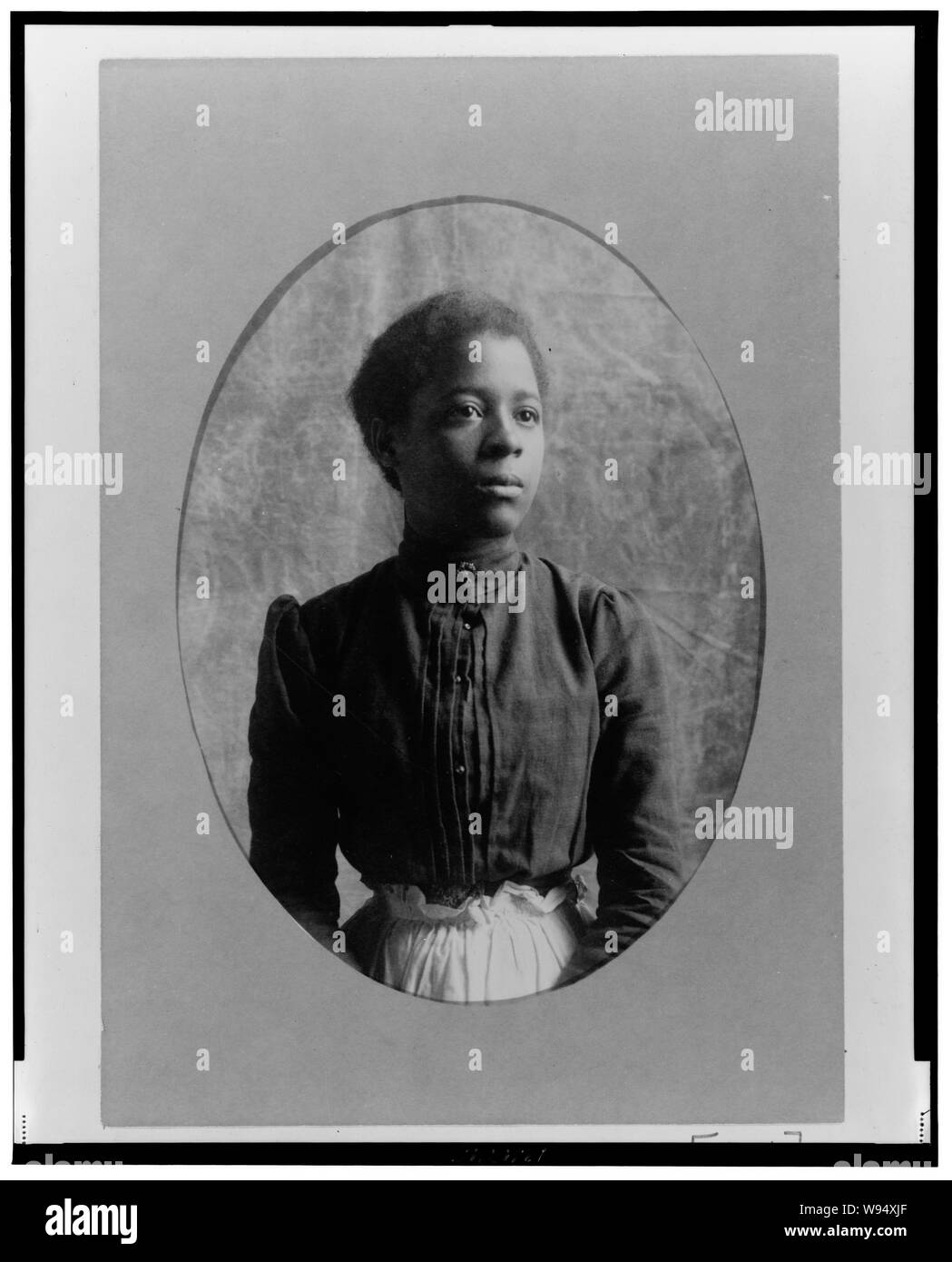 African American woman, half-length portrait, facing slightly right ...