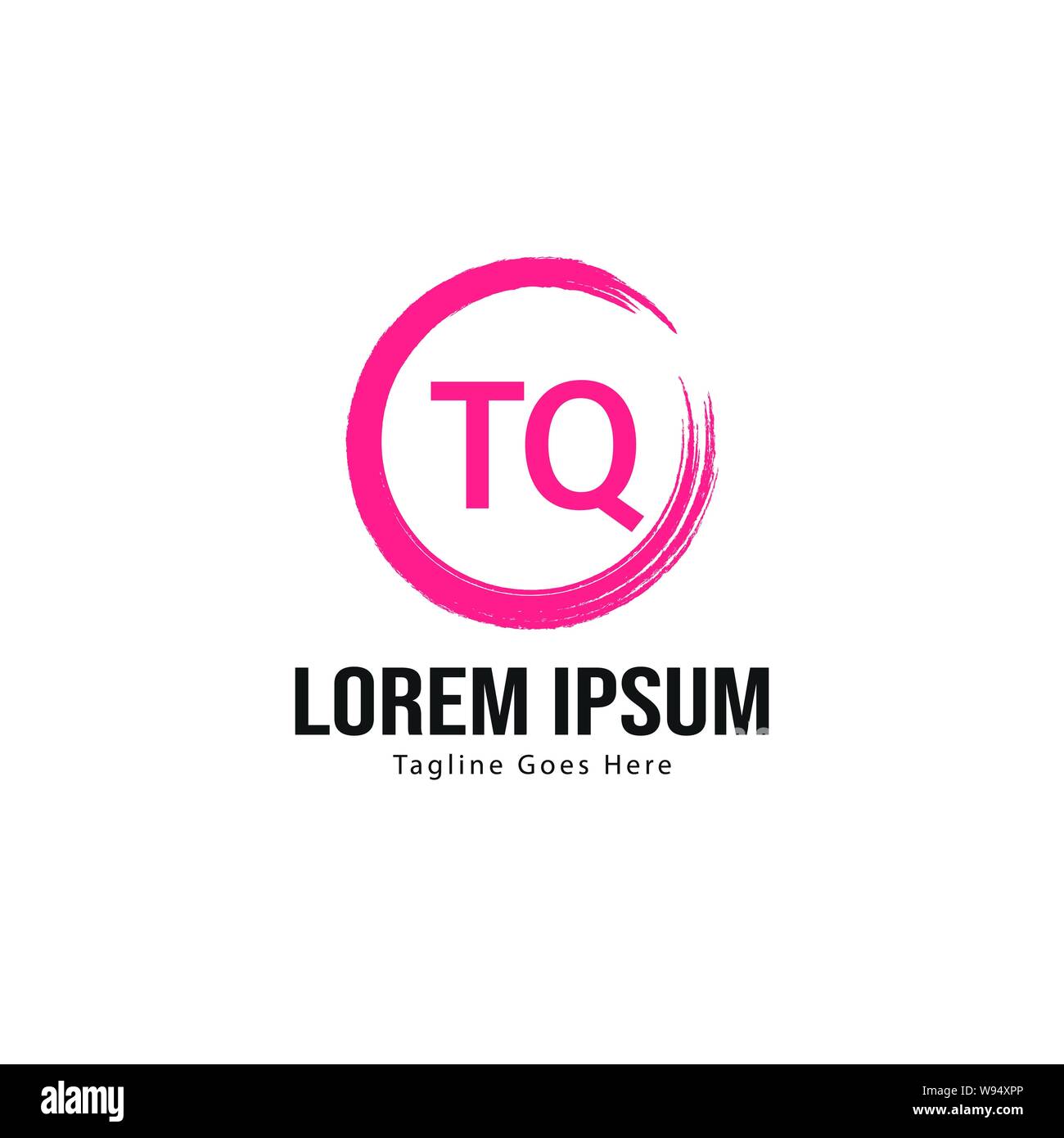 Initial TQ logo template with modern frame. Minimalist TQ letter logo ...