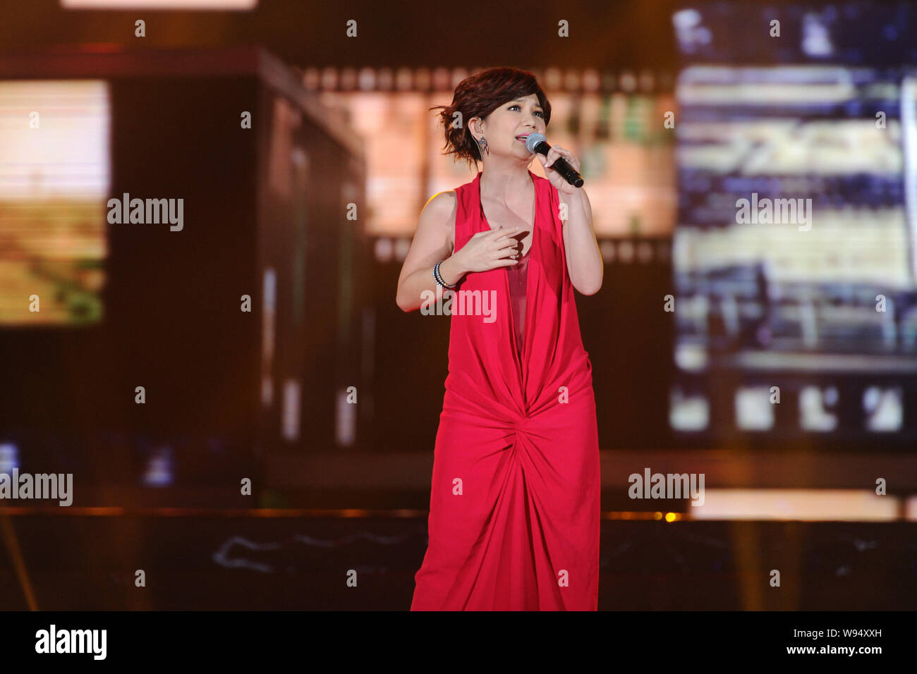 Malaysian singer Fish Leong performs during the 11th CCTV-MTV Music ...