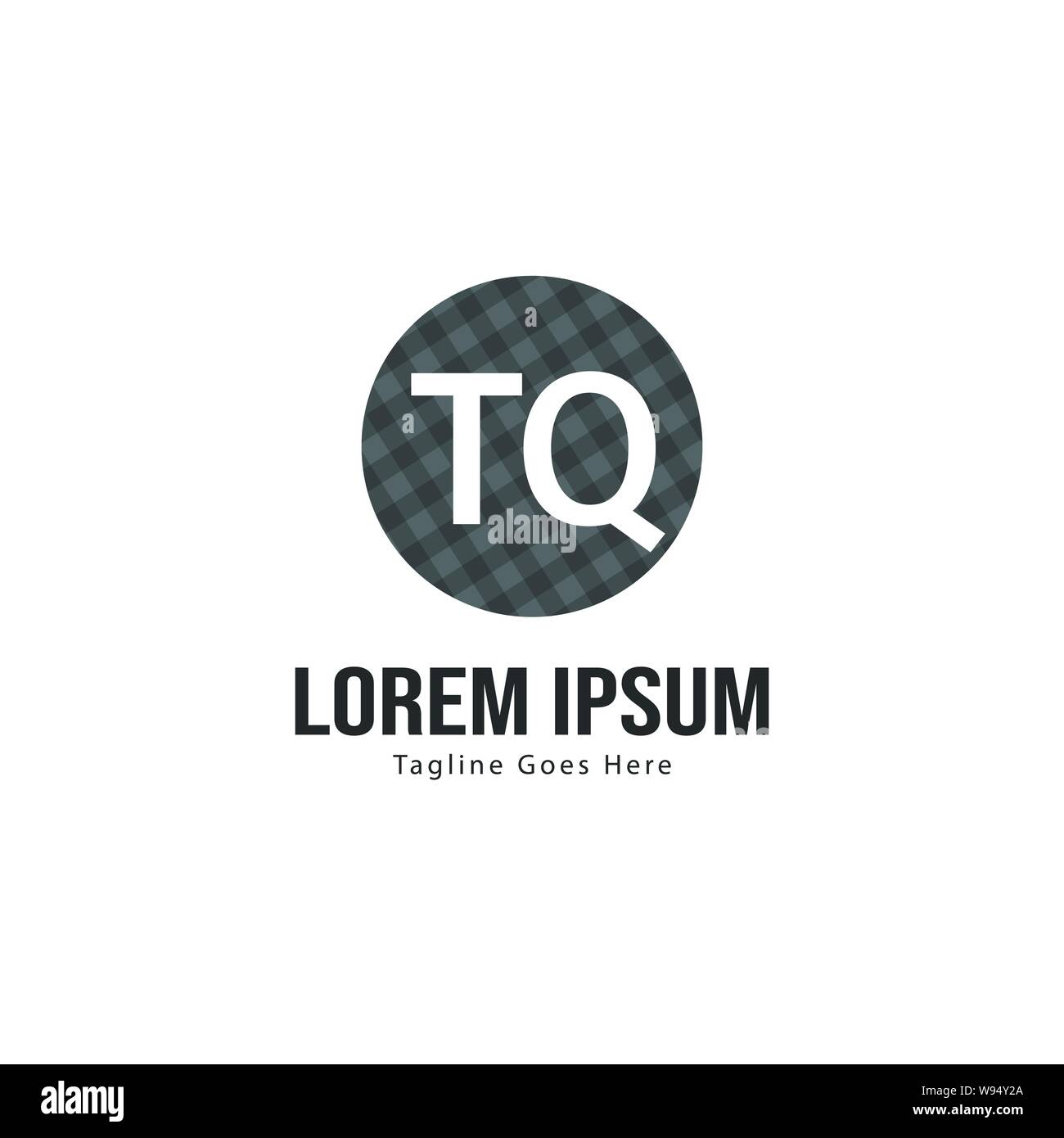Initial TQ logo template with modern frame. Minimalist TQ letter logo ...