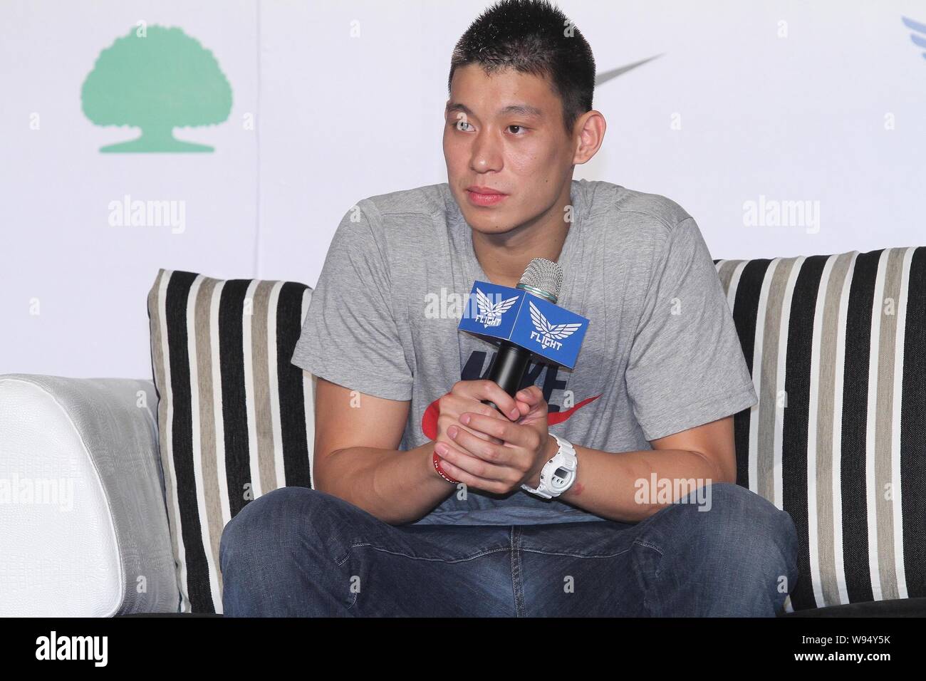 NBA basketball star Jeremy Lin attends a press conference in Taipei ...