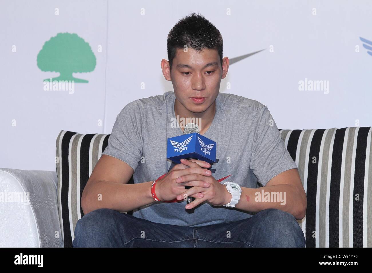 NBA basketball star Jeremy Lin attends a press conference in Taipei ...
