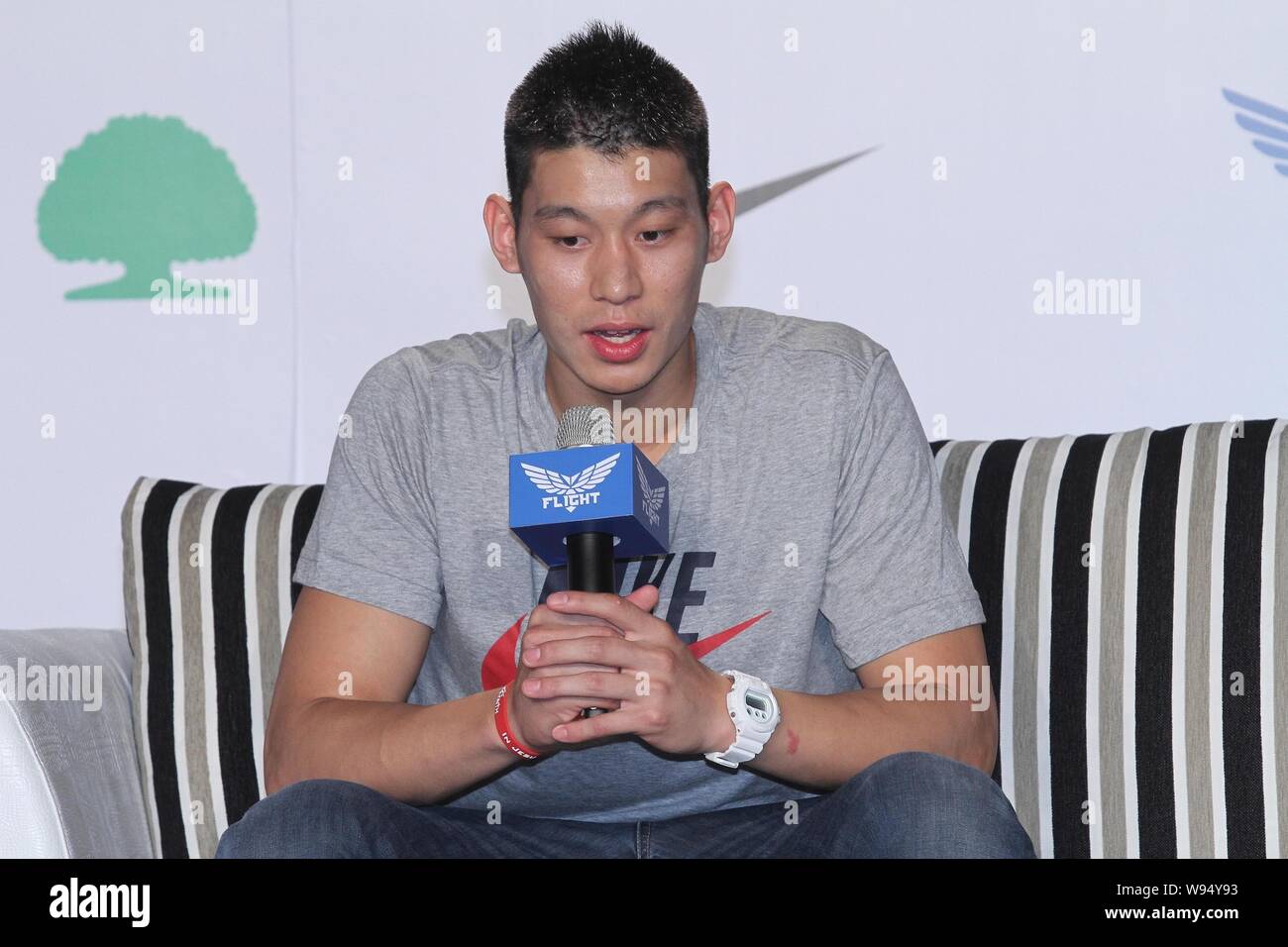 NBA basketball star Jeremy Lin attends a press conference in Taipei ...
