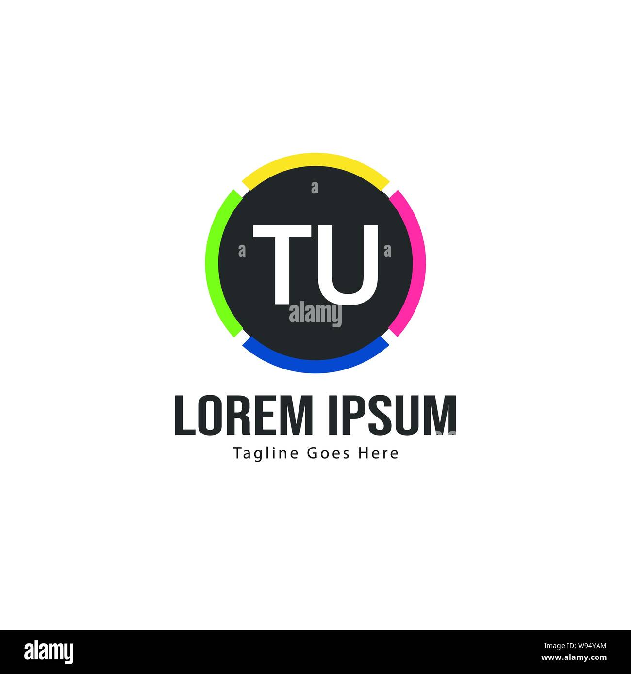 Initial TU logo template with modern frame. Minimalist TU letter logo ...