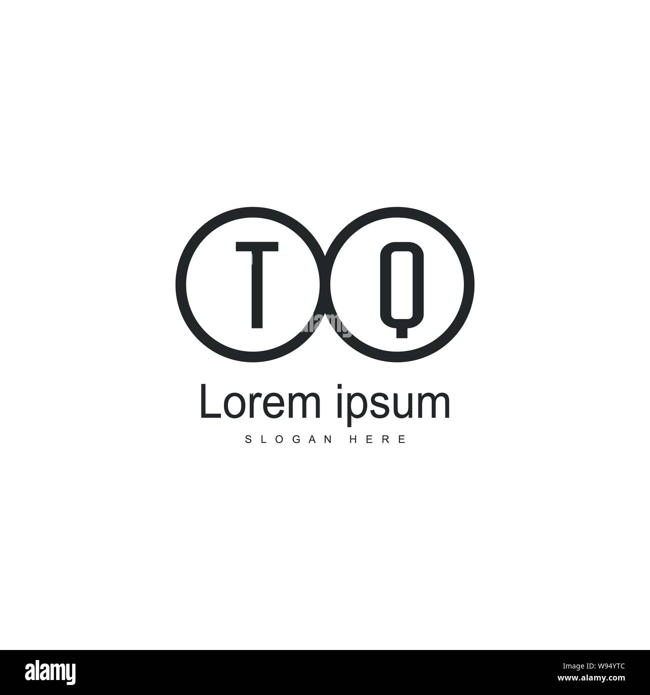 Initial TQ logo template with modern frame. Minimalist TQ letter logo ...