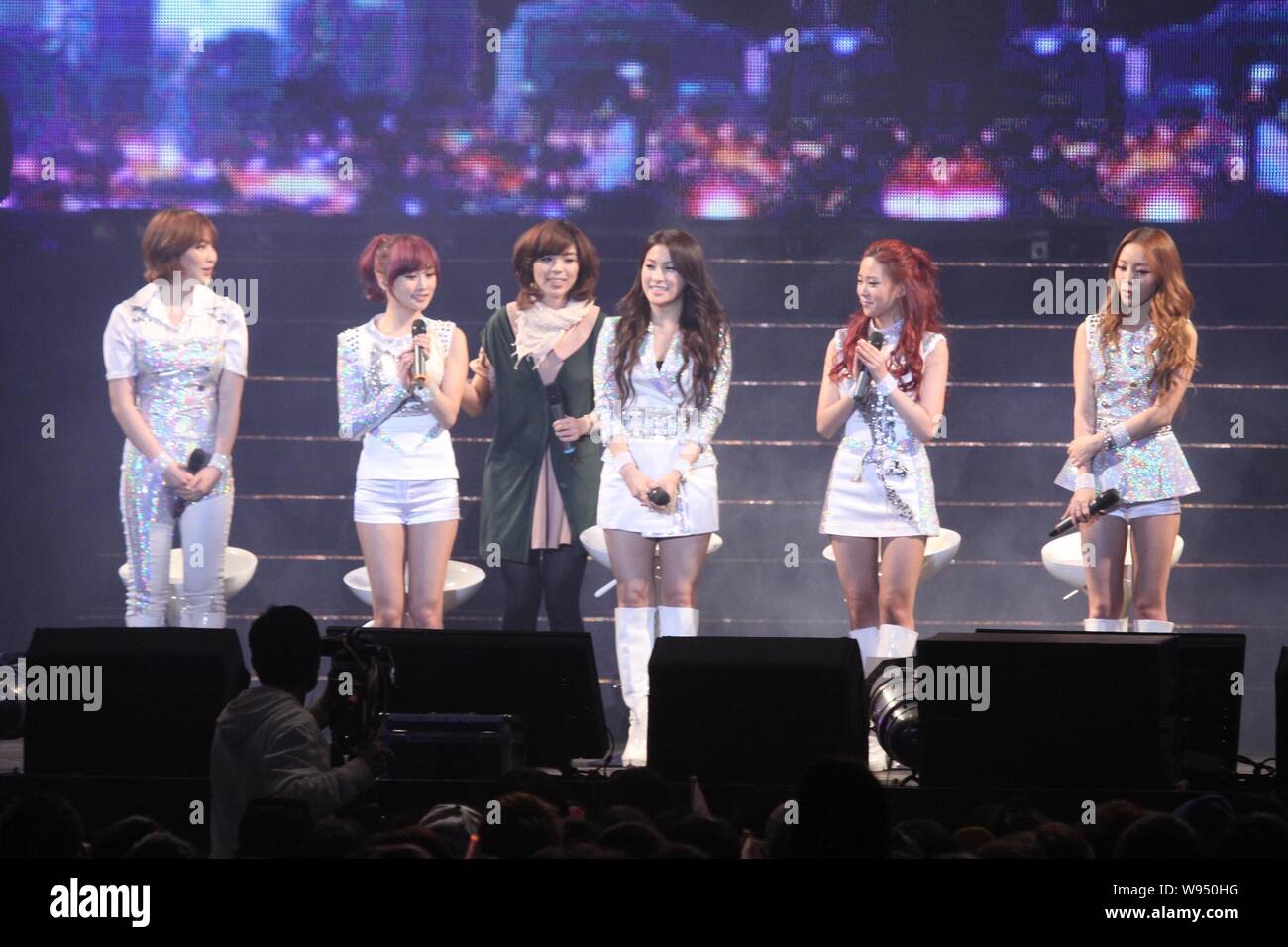 Members of South Korean girl group KARA are pictured during a ...