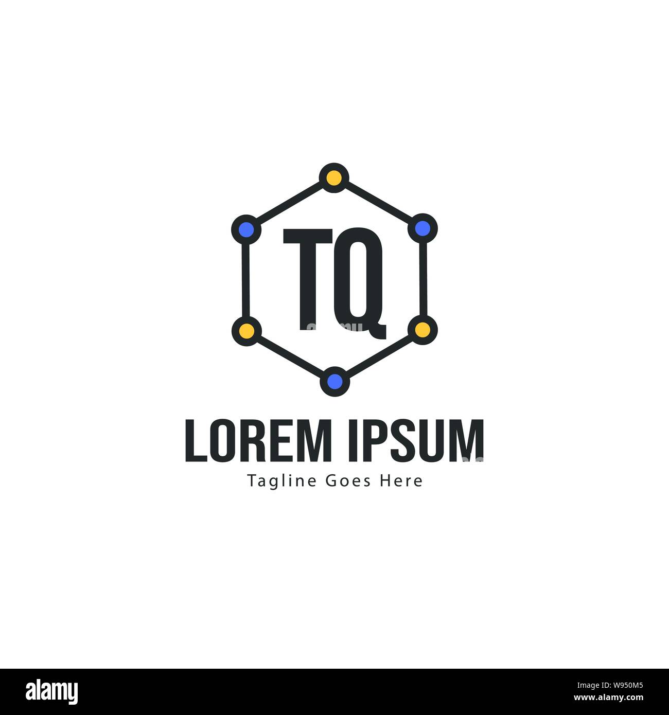 Initial TQ logo template with modern frame. Minimalist TQ letter logo vector illustration design ...