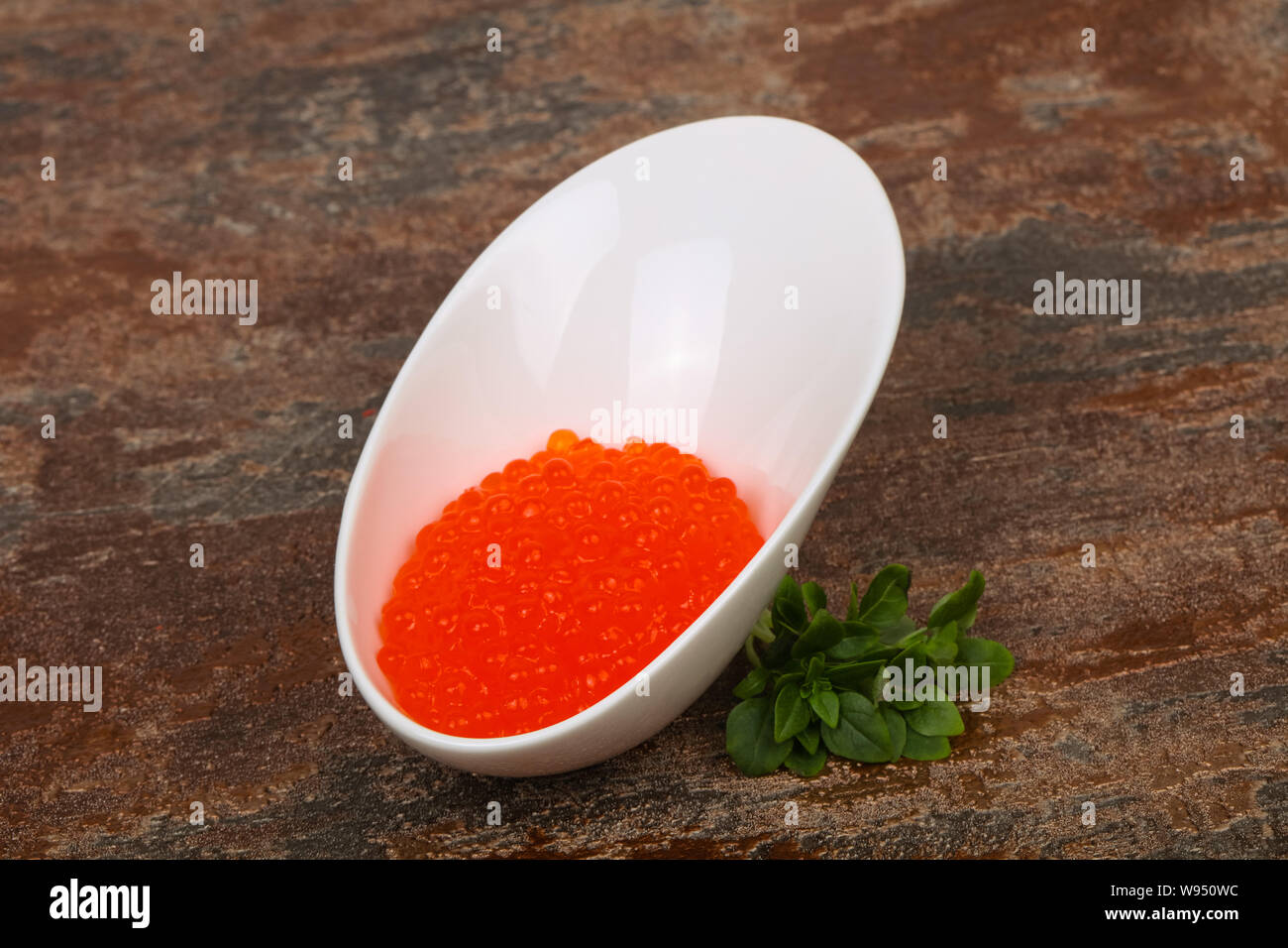 Luxury Red Caviar in the bowl Stock Photo - Alamy